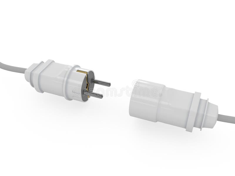 Elektrisches Stromkabel Mit Stecker Und Sockel Stock Abbildung ...