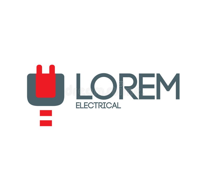 Elektrisk Propp Logo Design Vektor Illustrationer - Illustration av ...