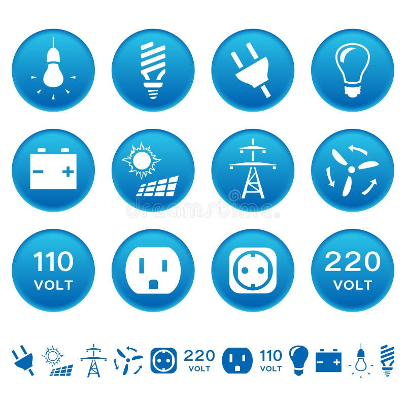 Elektriska symboler vektor illustrationer. Illustration av ...