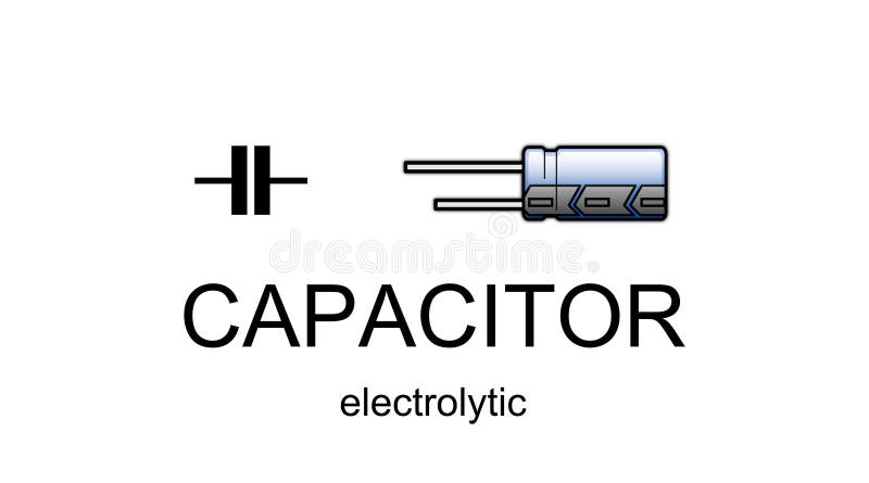 Icoon En Symbool Voor Elektrolytische Condensatoren Stock Illustratie ...