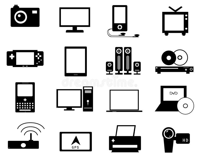 Elektronisch Pictogram vector illustratie. Illustration of informatie ...