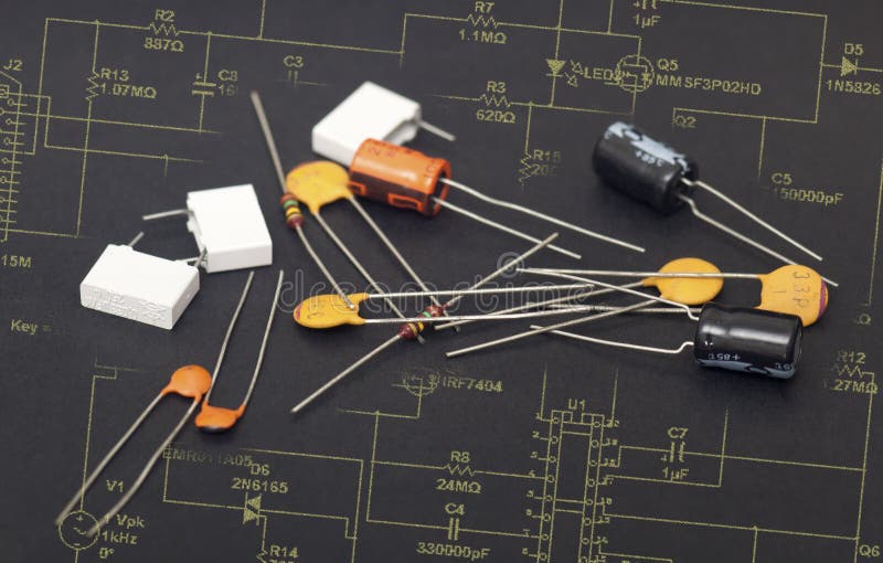 Elektronische componenten stock illustratie. Illustration of ...