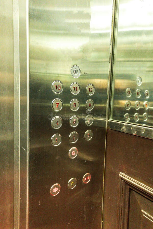 Elelvator Button Controls stock photo. Image of interior - 232056162