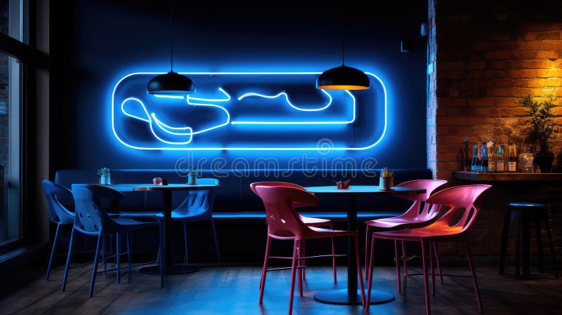 Element blue neon frame stock illustration. Illustration of chic ...