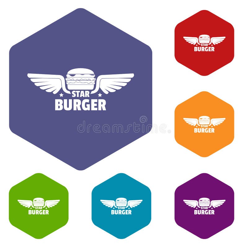 Element Burger Icons Vector Hexahedron Stock Vector - Illustration of ...