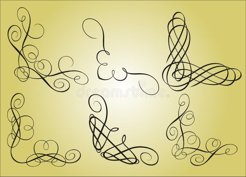 Vector Elements Calligraphic Frame Stock Vector - Illustration of ...