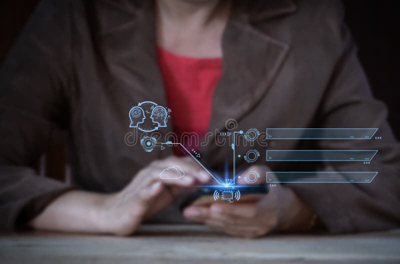 Element Chat with AI, Artificial Intelligence. Man Using Technology ...