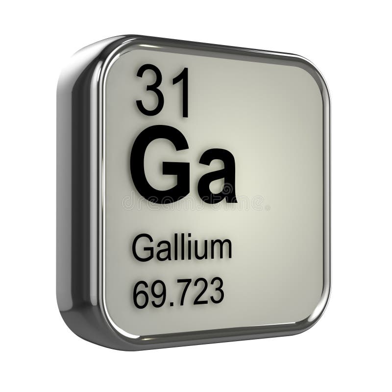 Gallium Ga, Elementsymbol Aus Periodenreihen Stock Abbildung ...