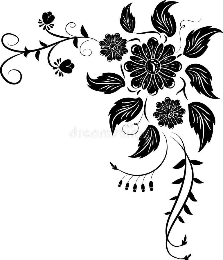 Flower Design Corner Stock Illustrations – 61,134 Flower Design Corner ...