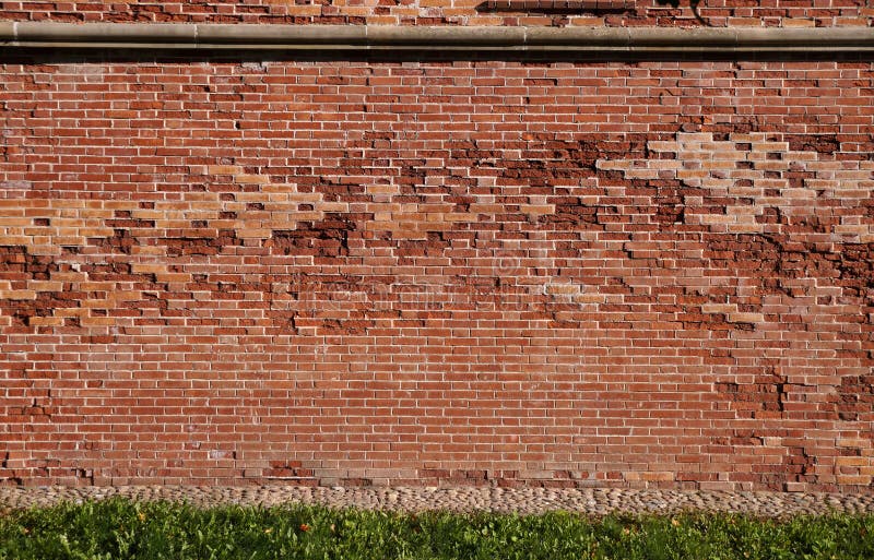 Element of the Destroyed Wall of the Old House from a Brick Stock Image ...