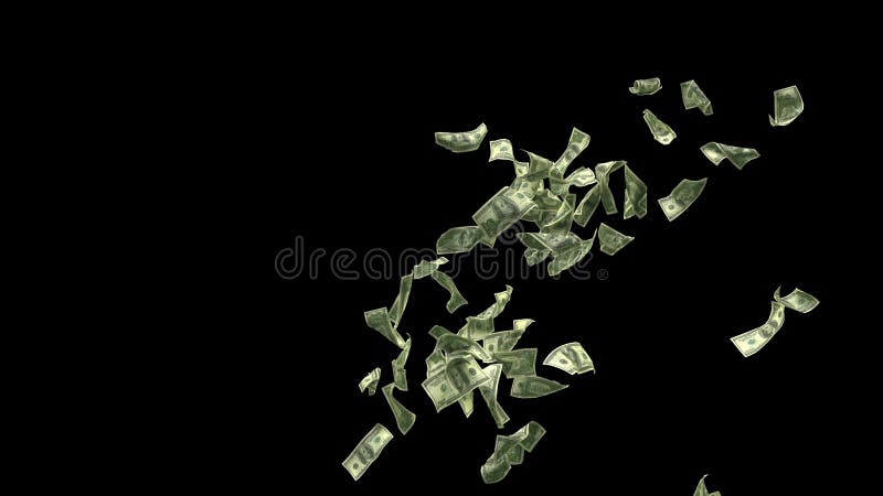 Element of Exploding Dollar Banknotes on Blue with Alpha Channel Stock ...
