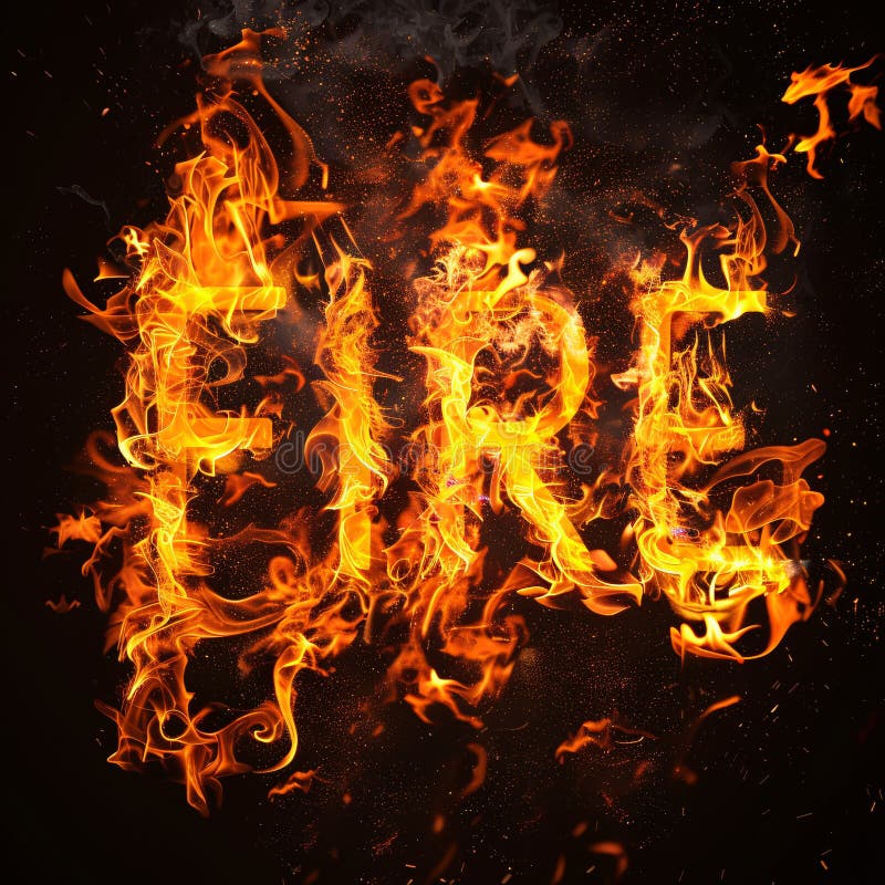 Element of Fire, Written As Text "fire". Earthday. Stock Illustration ...