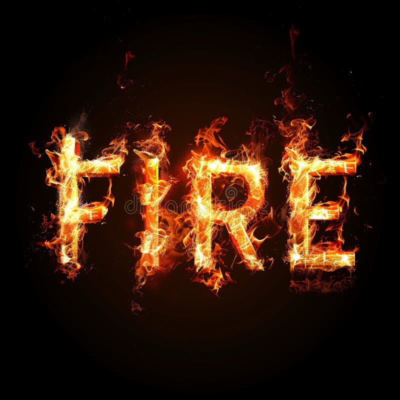 Element of Fire, Written As Text "fire". Earthday. Stock Illustration ...