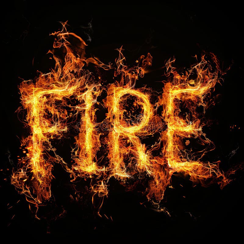 Element of Fire, Written As Text "fire". Earthday. Stock Illustration ...