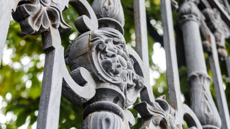 An Element of a Forged Fence in Close-up. Architectural Details Stock ...