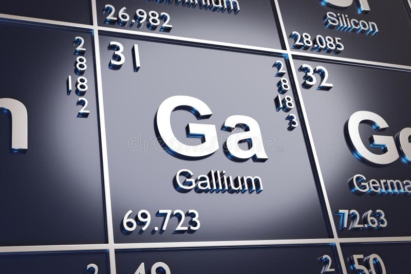 The Element Gallium on the Periodic Table. 3d Illustration Stock ...