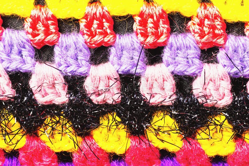 Element of Handmade Knitted Product with Repeating Patterns Stock Photo ...