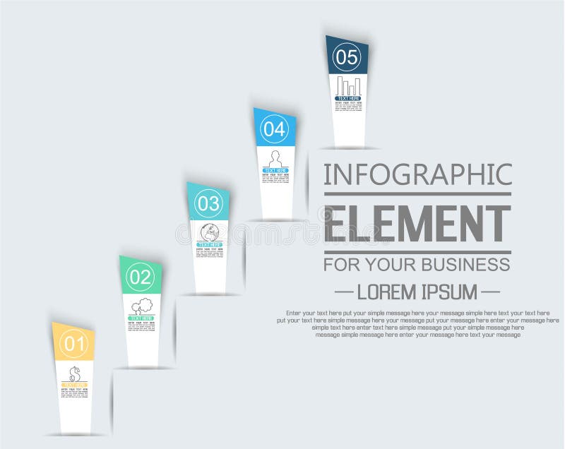 Element for Infographic Chart Template Geometric Figure Stikers Number ...