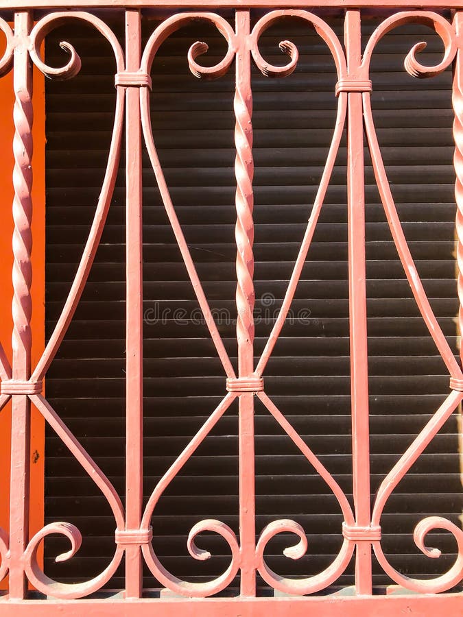 Element of Metal Lattice on Window Stock Image - Image of fence ...