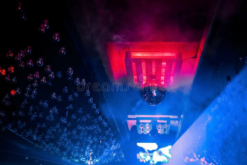 An Element of the Modern Interior of a Nightclub, a Ceiling with Light ...