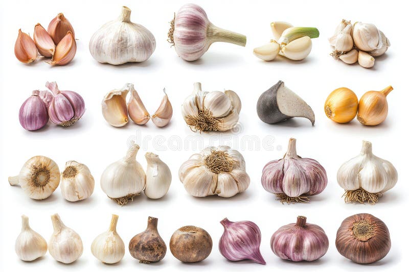 An Element Set of Garlic Design Elements in Transparent Stock Image ...