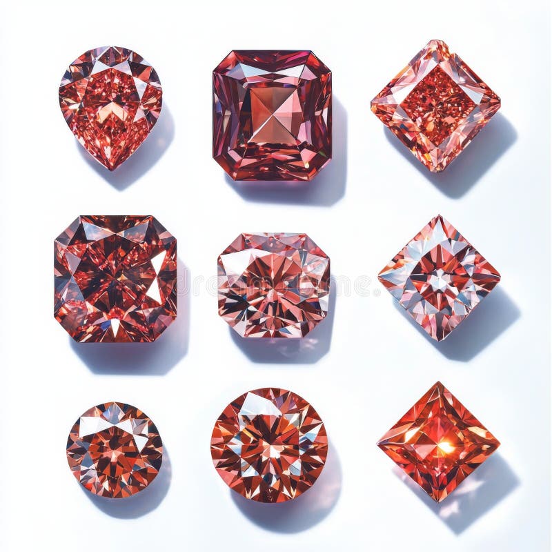Element Set Red Diamonds Transparent Background Stock Photos - Free ...