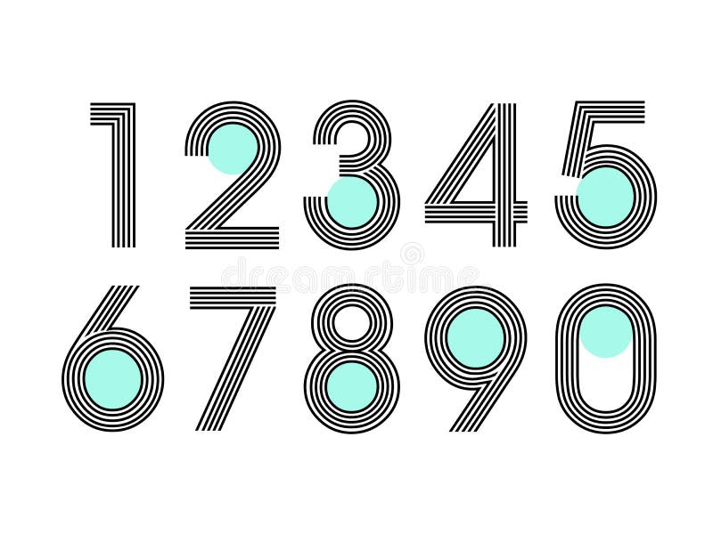 Element Set of Ten Numbers Form Zero To Nine, Number Design Stock ...