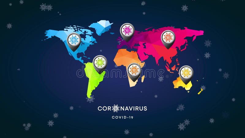 Coronavirus World Map Made with 3d Triangular Forms Stock Video - Video ...