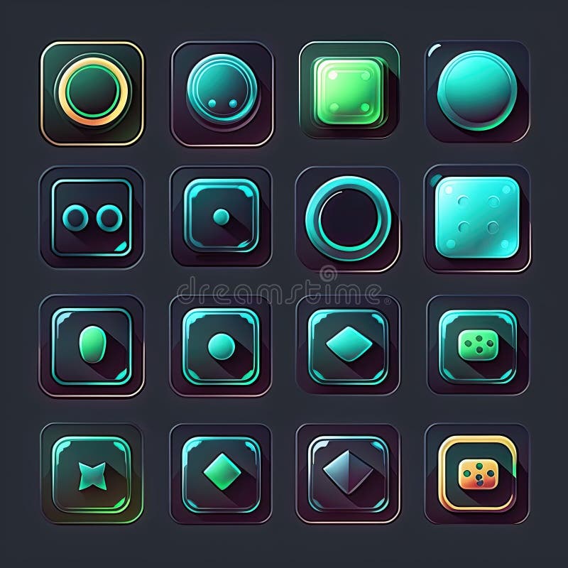 Element Square Game Button Ai Generated Stock Image - Image of frame ...