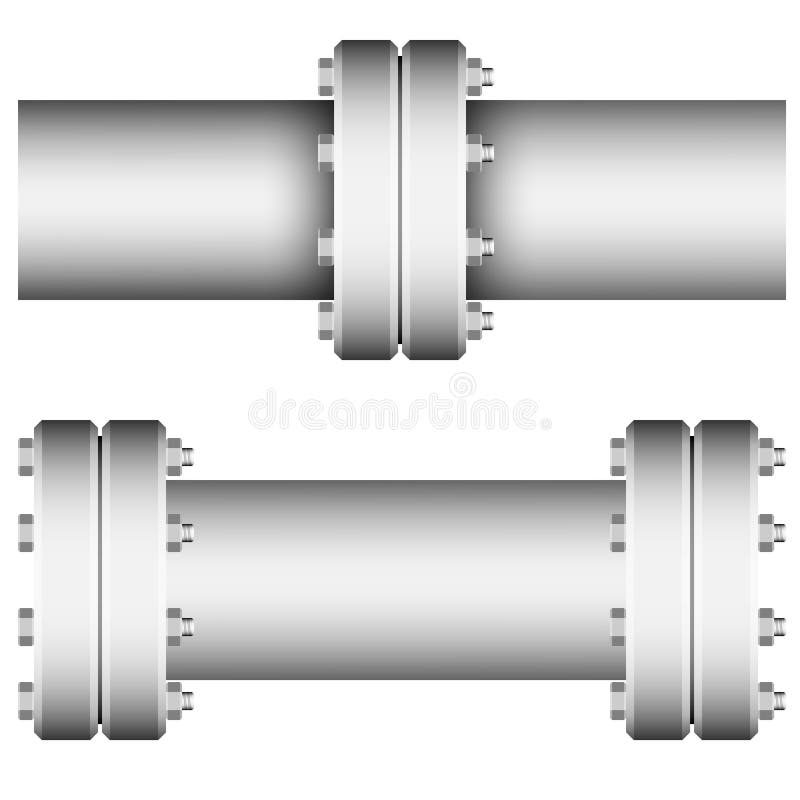 Element With Straight Pipe Flanges Stock Vector - Illustration of metal ...