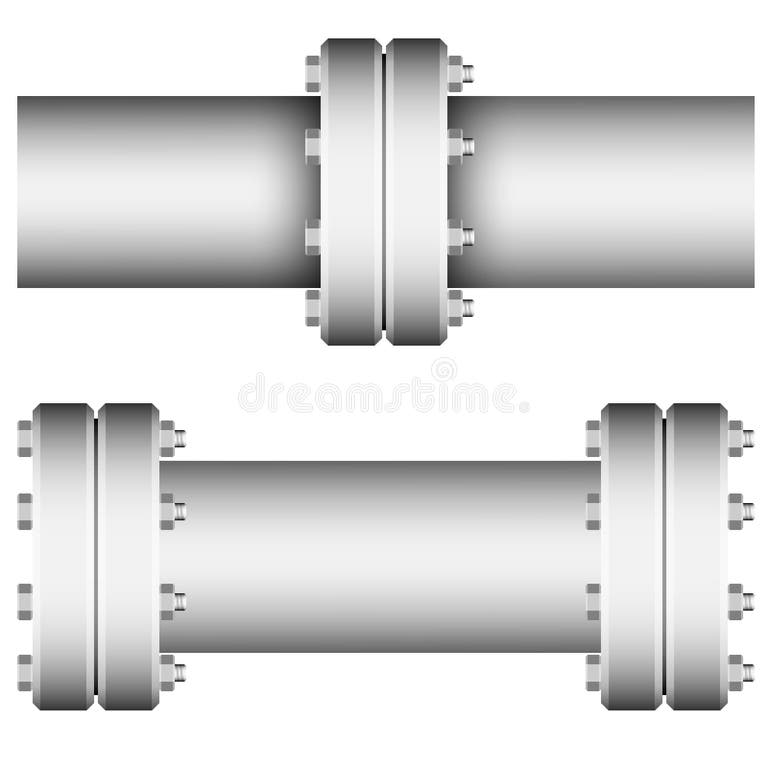 Element with Straight Pipe Flanges Stock Vector - Illustration of ...