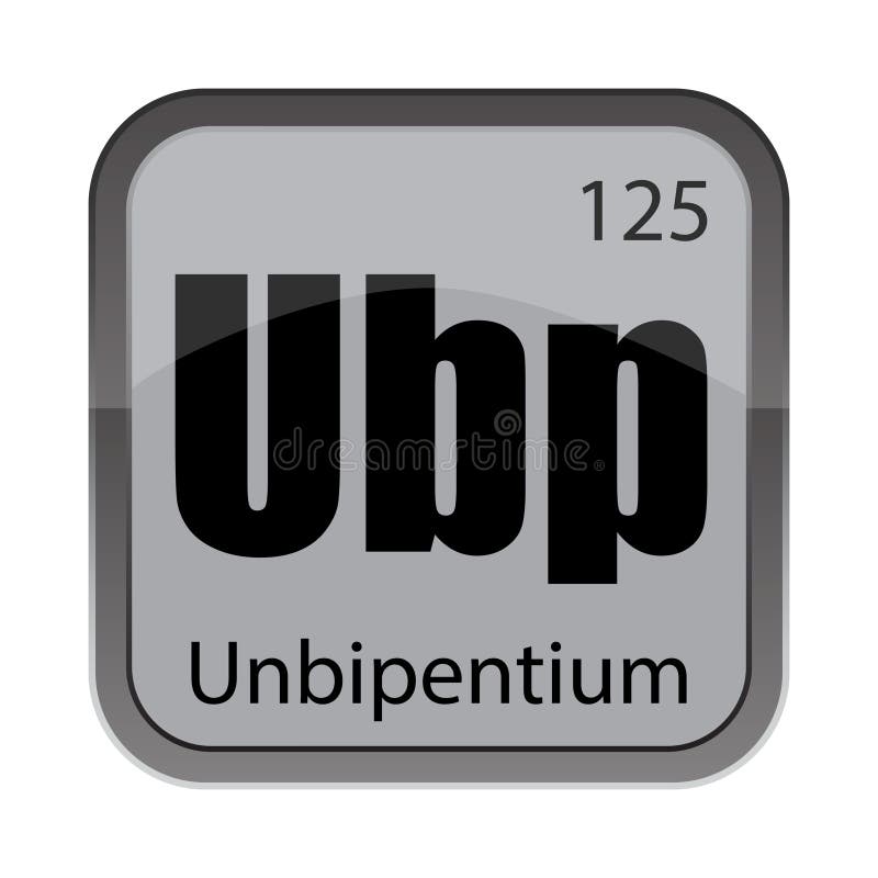 Element Unbipentium Icon. Number 125 Symbol. Unbipentium Chemical Text ...
