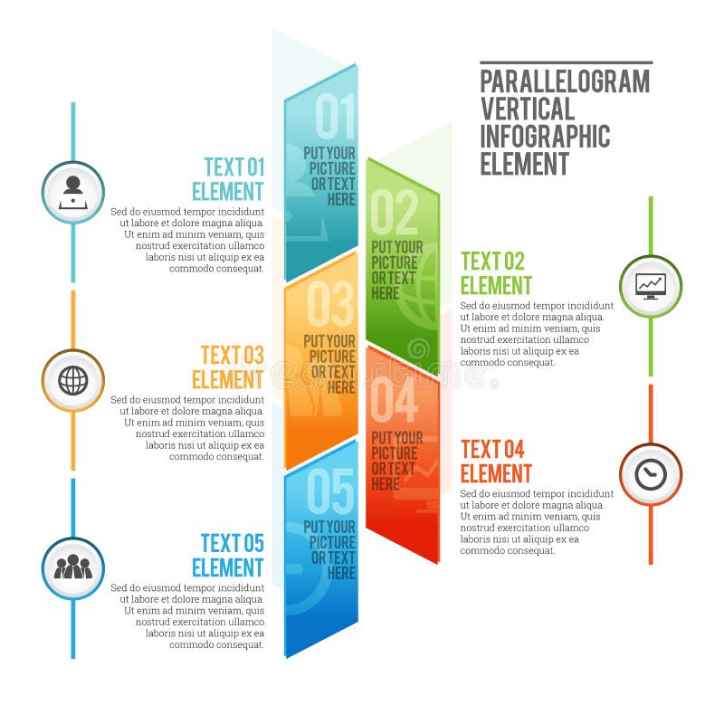 Element Van Parallellogram Het Verticale Infographic Vector Illustratie ...