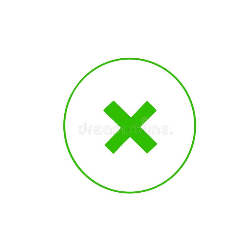Green Cancel Icon Delete Symbol Icon Illustration Stock Illustration ...