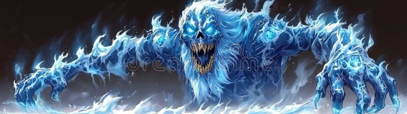 An Elemental Beast of Ice and Fire Stretches Its Glowing Arms Forward ...