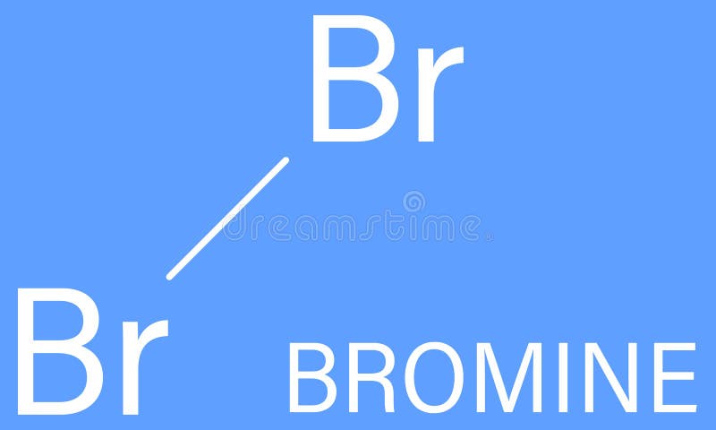 Elemental Bromine Br2, Molecule. Skeletal Formula Stock Vector ...