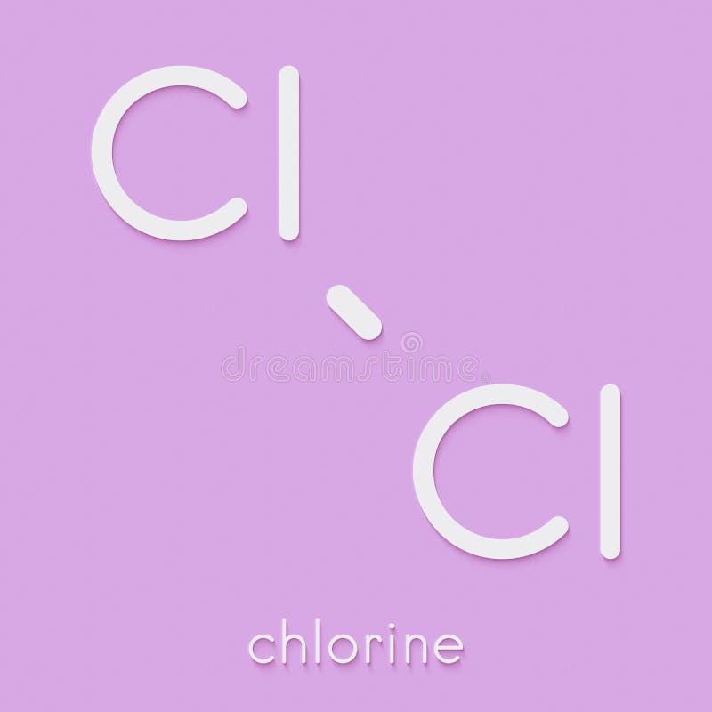 Elemental Chlorine Cl2. Skeletal Formula. Stock Illustration ...