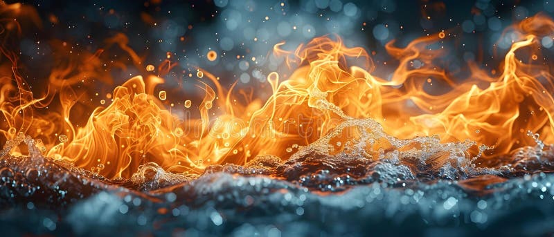 Elemental Dance: Flames Meet Ocean Waves. Concept Dance Performance ...