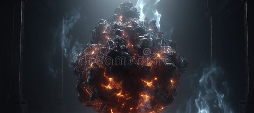 Elemental Explosion Fire Energy Backgrond, Smoke Stock Illustration ...