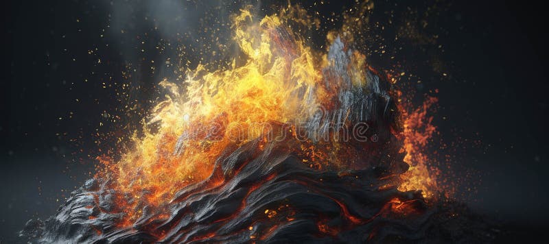 Elemental Explosion Fire Energy Backgrond, Smoke Stock Illustration ...