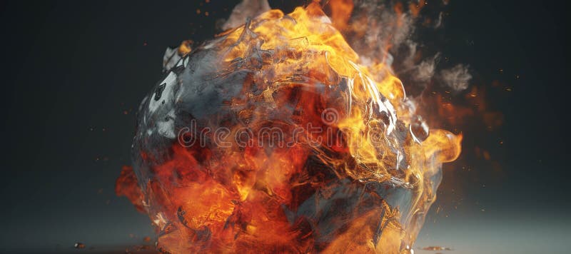 Elemental Explosion Fire Energy Backgrond, Smoke Stock Illustration ...