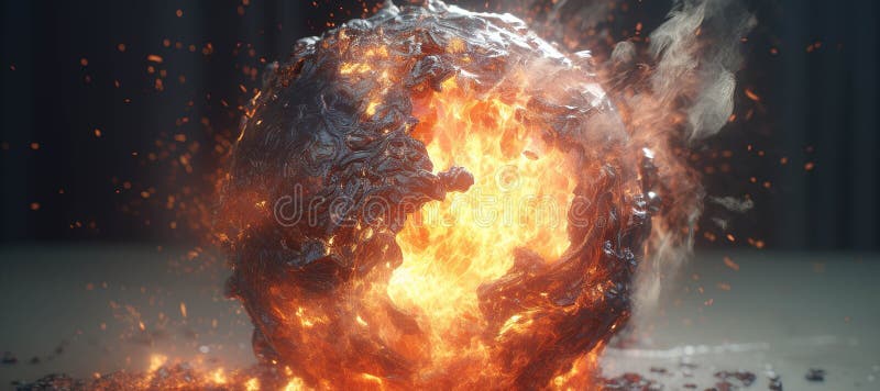 Elemental Explosion Fire Energy Backgrond, Smoke Stock Illustration ...