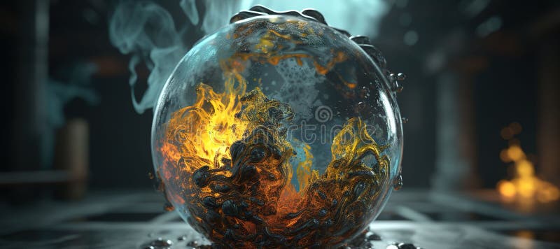 Elemental Explosion Fire Energy Backgrond, Smoke Stock Illustration ...