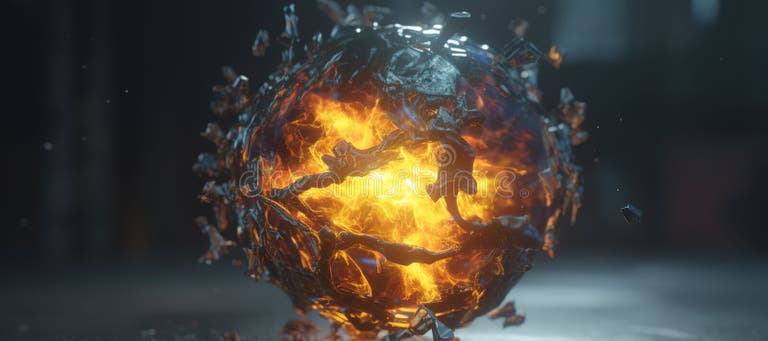 Elemental Explosion Fire Energy Backgrond, Smoke Stock Illustration ...