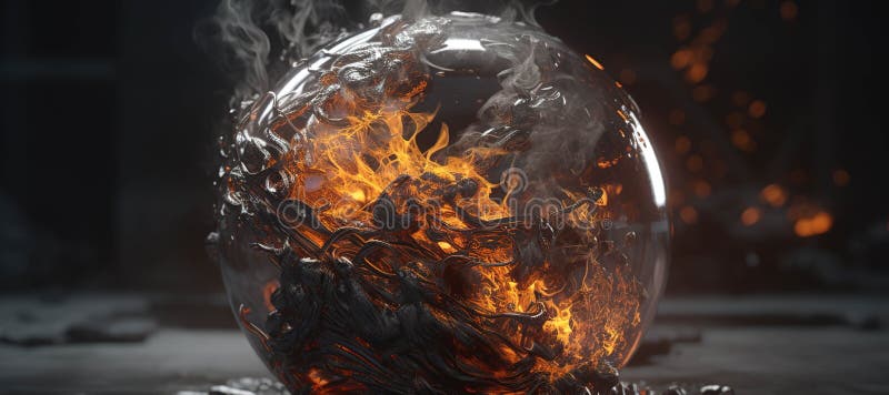 Elemental Explosion Fire Energy Backgrond, Smoke Stock Illustration ...