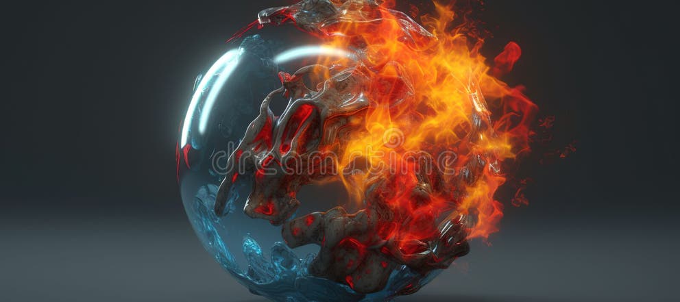 Elemental Explosion Fire Energy Backgrond, Smoke Stock Illustration ...