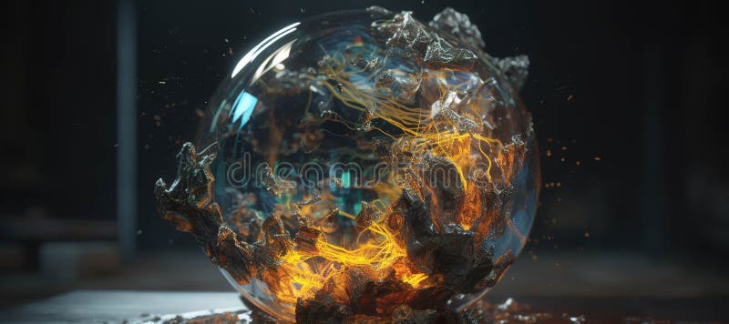 Elemental Explosion Fire Energy Backgrond, Smoke Stock Illustration ...