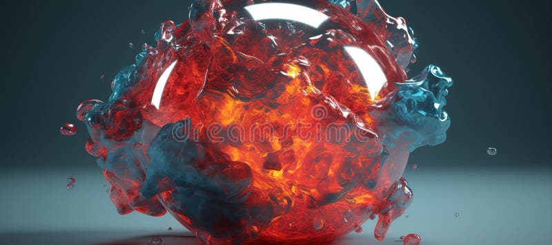 Elemental Explosion Fire Energy Backgrond, Smoke Stock Illustration ...