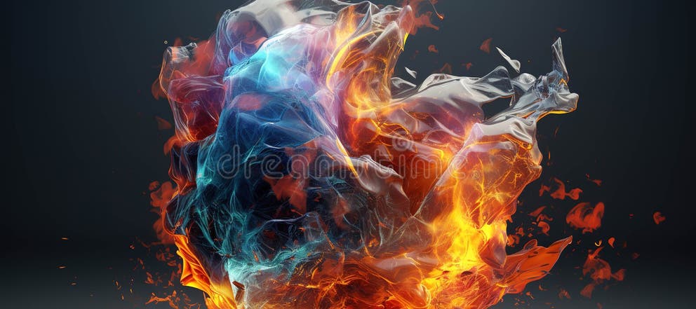 Elemental Explosion Fire Energy Backgrond, Smoke Stock Illustration ...