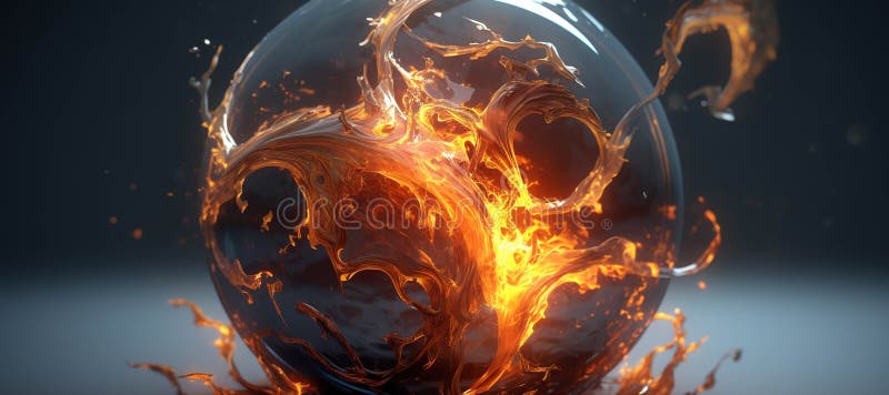 Elemental Explosion Fire Energy Backgrond, Smoke Stock Illustration ...